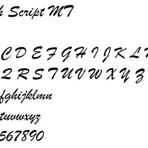 YOUR TEXT in "brush Script Mt" Font, up to 20 Characters - Etsy