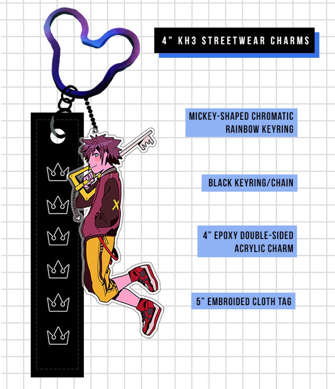 Kingdom Hearts X Streetwear Keychain - Etsy