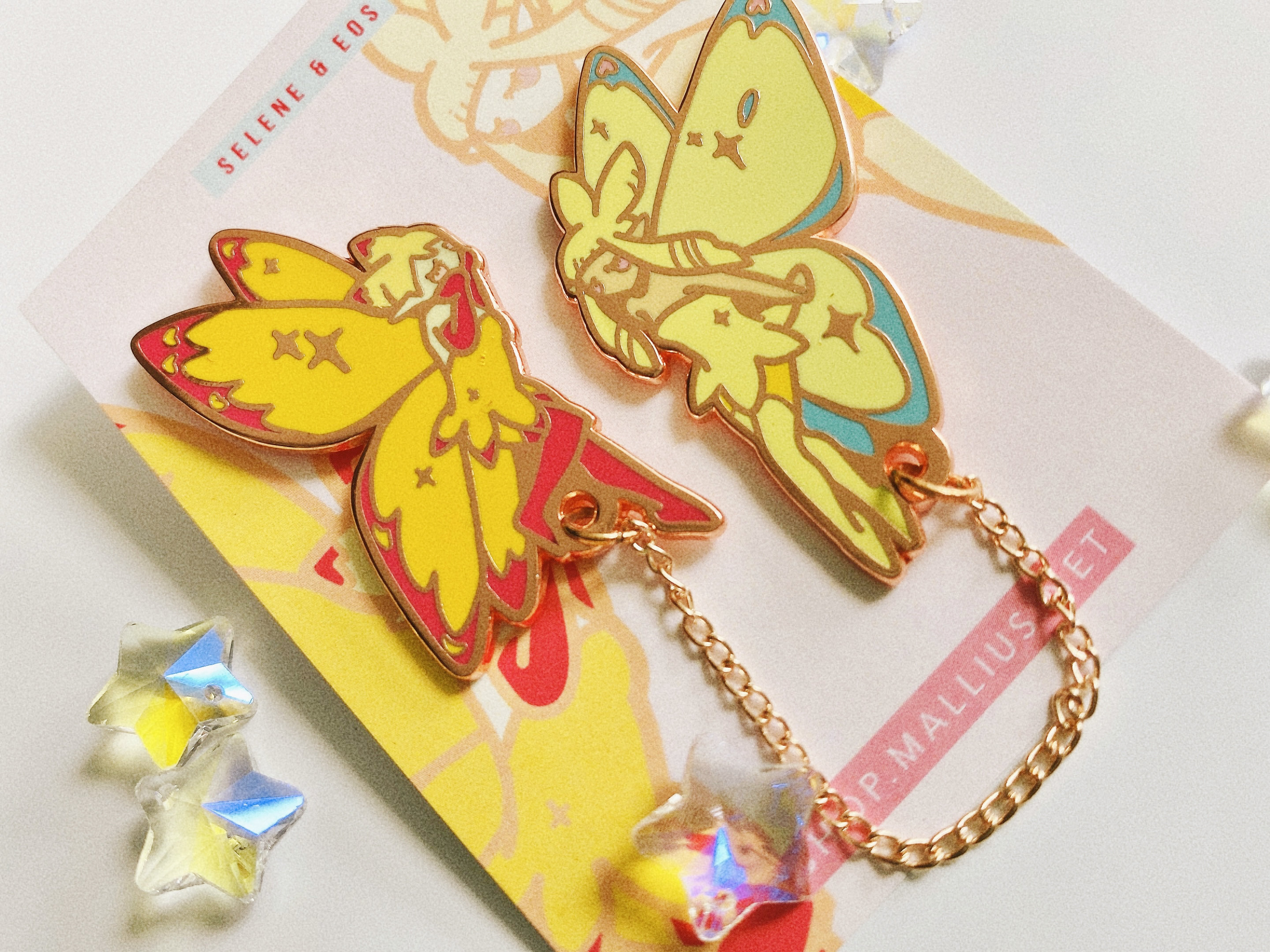 Ffxiv Scholar Selene & Eos Fairy Enamel Brooch - Etsy