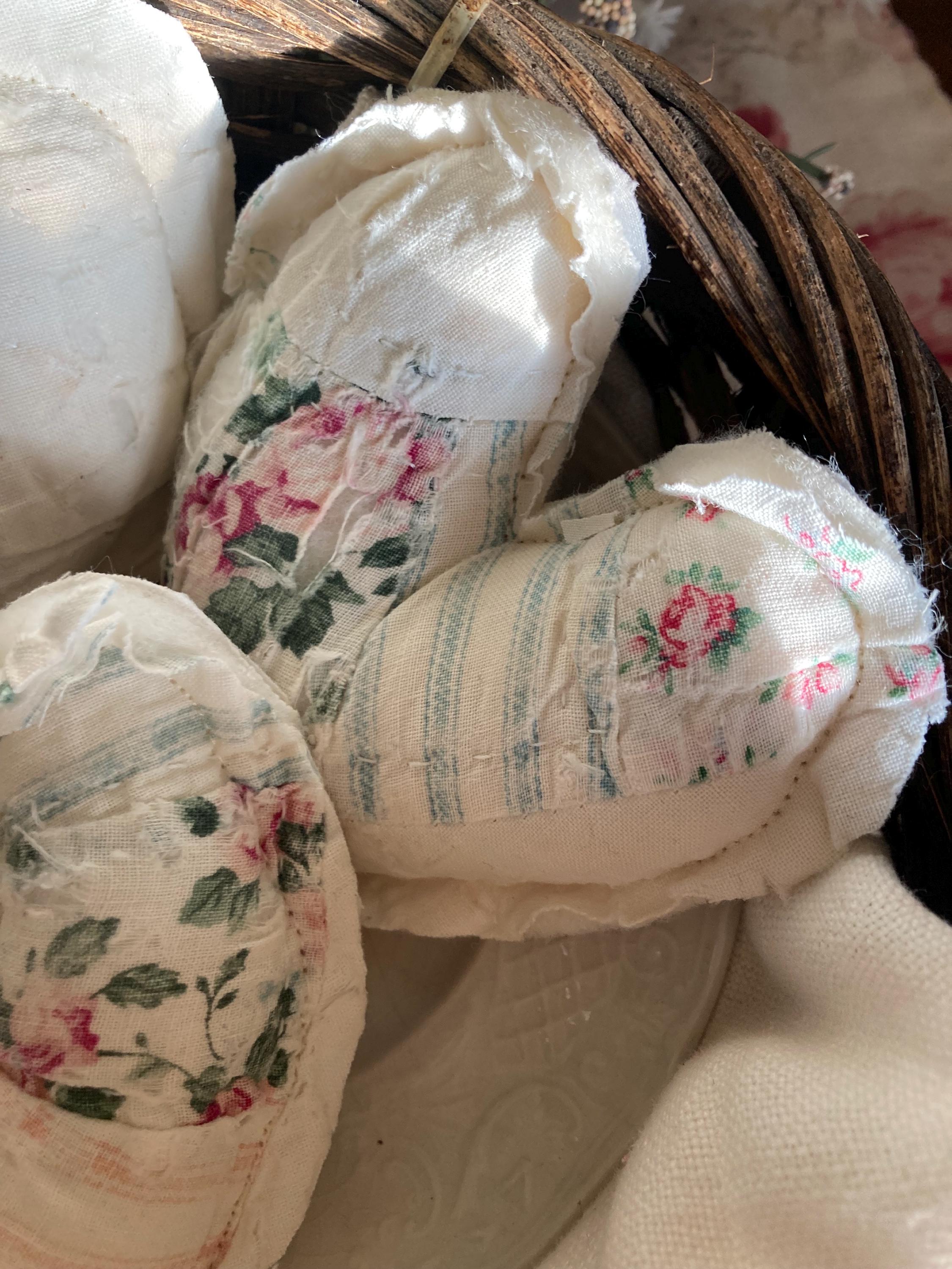 Set/3 Vintage Cottage Style~ Tattered, Repurposed Quilted~hearts ...