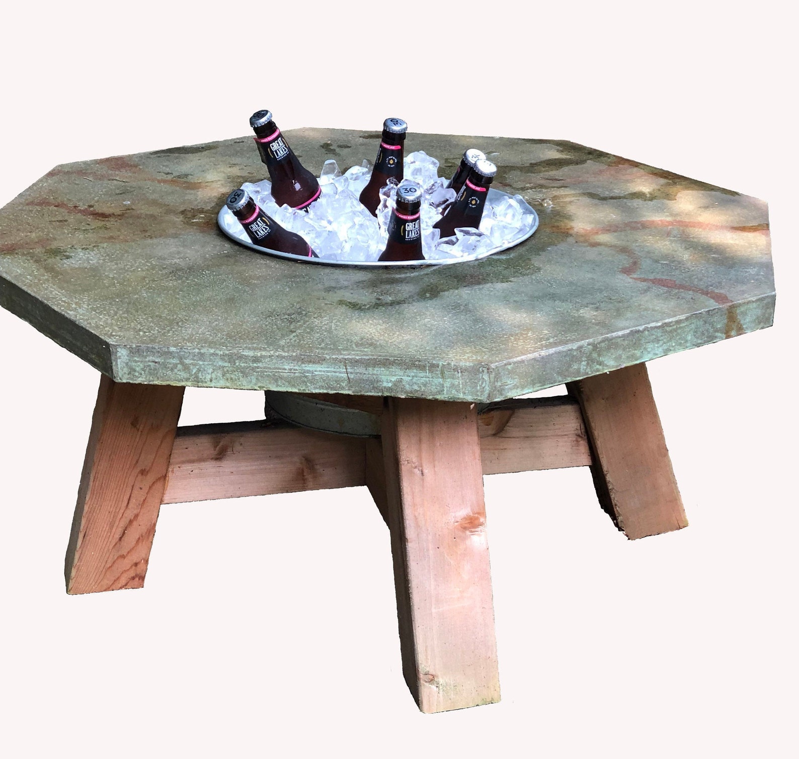 Outdoor Patio Table With Ice Bucket Insert - Etsy