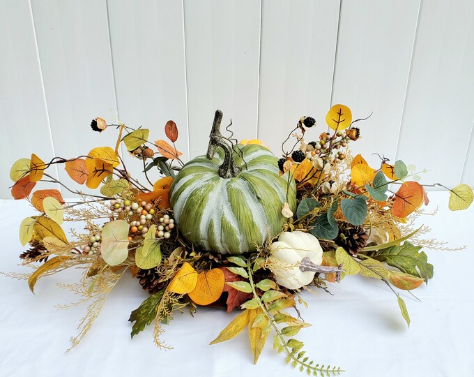 Fall Centerpiece/pumpkin Arrangement/large Thanksgiving Centerpiece for ...