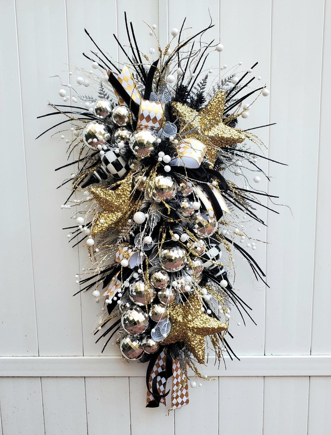 XL Glam Teardrop Swag, New Year's Eve Swag, Celebration Swag, Luxe ...