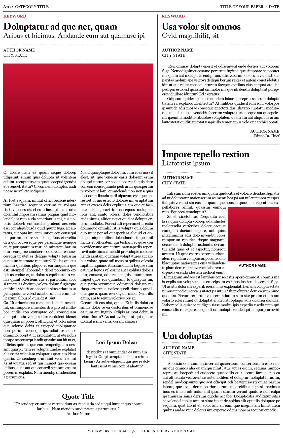 Vintage Newspaper Template for Adobe Indesign 10 Pages 11.25x17.25 ...