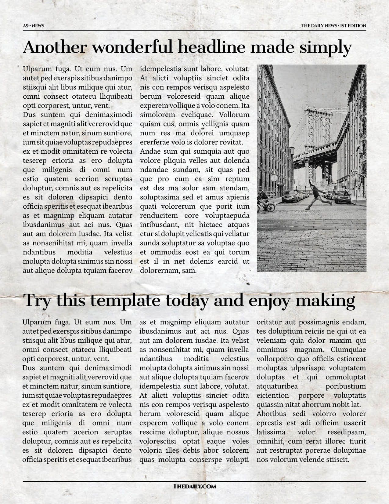 12 Page Newspaper Template Adobe Indesign 8 5x11 Inch Etsy