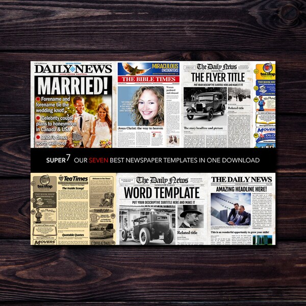 Vintage Newspaper Template for Adobe Photoshop 1 Page 11x17 Inches - Etsy
