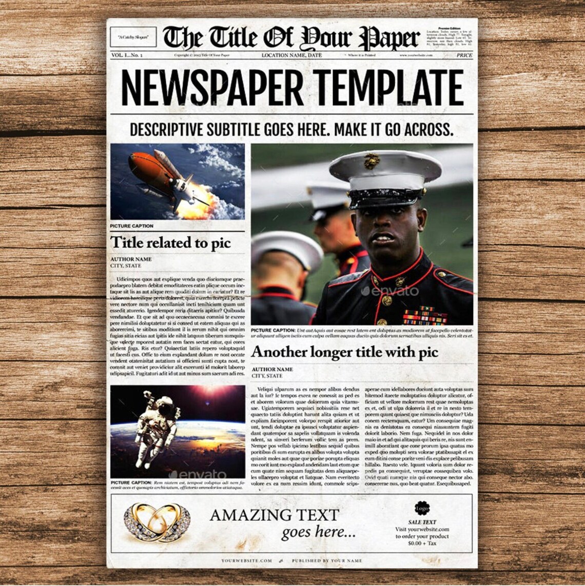 Vintage Newspaper Template for Adobe Indesign 10 Pages - Etsy