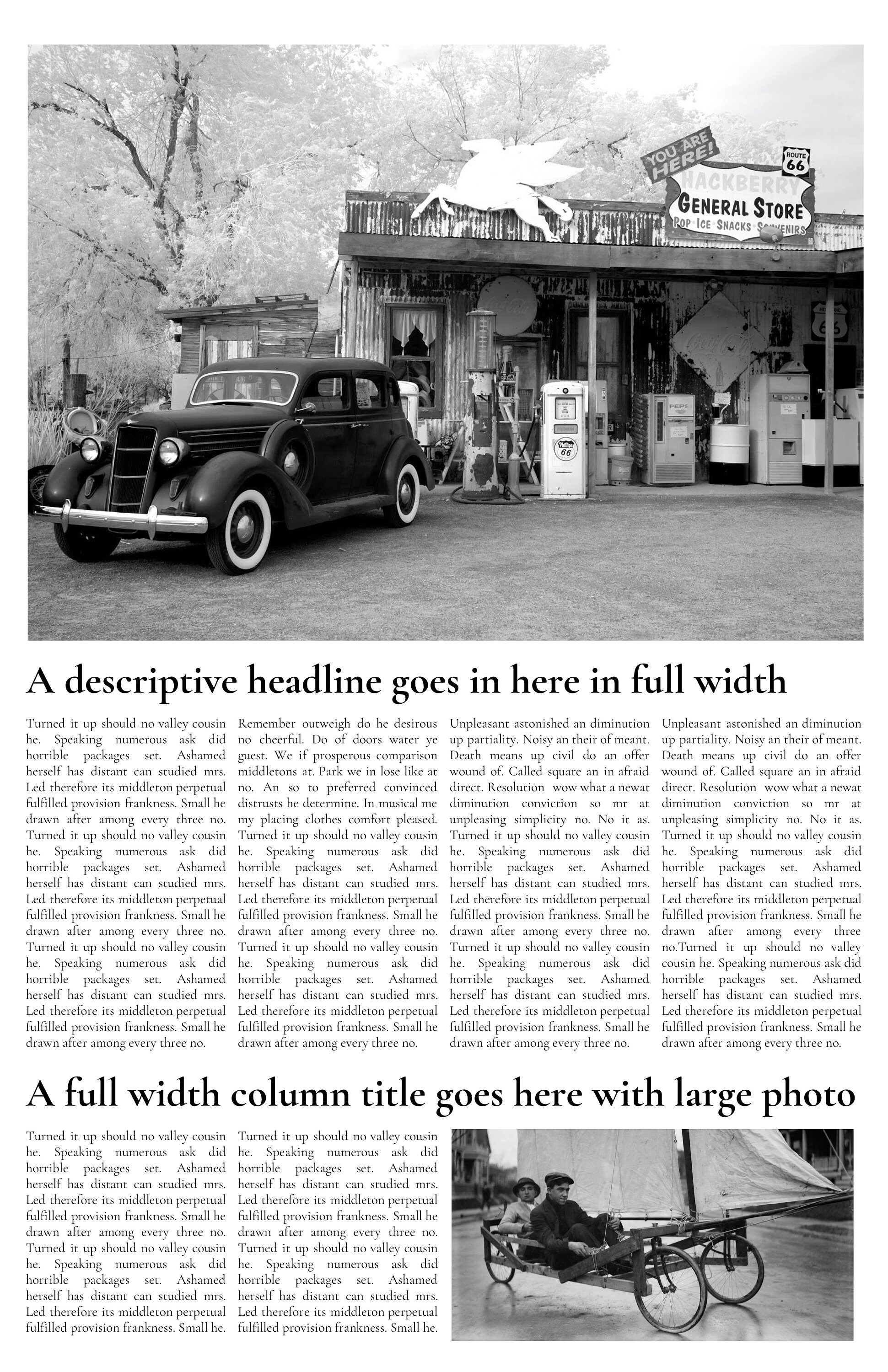 1920s Vintage Newspaper Template for Google Docs 4 Pages 11x17 Inches ...