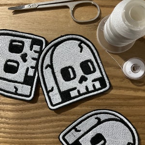Skull Tombstone Embroidered Patch - Etsy