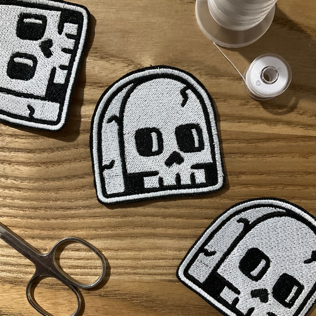 Skull Tombstone Embroidered Patch - Etsy