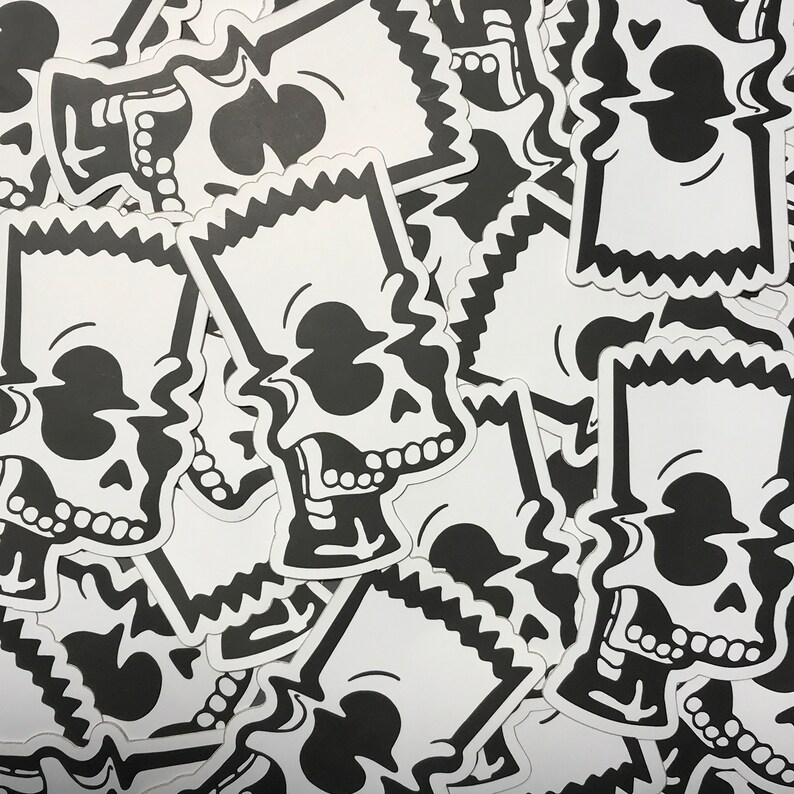 Bart Simpson bones acid trip stickers Vinyl Stickers | Etsy