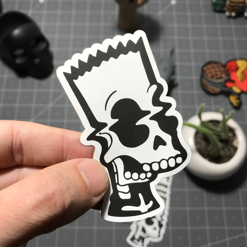 Bart Simpson bones acid trip stickers Vinyl Stickers | Etsy