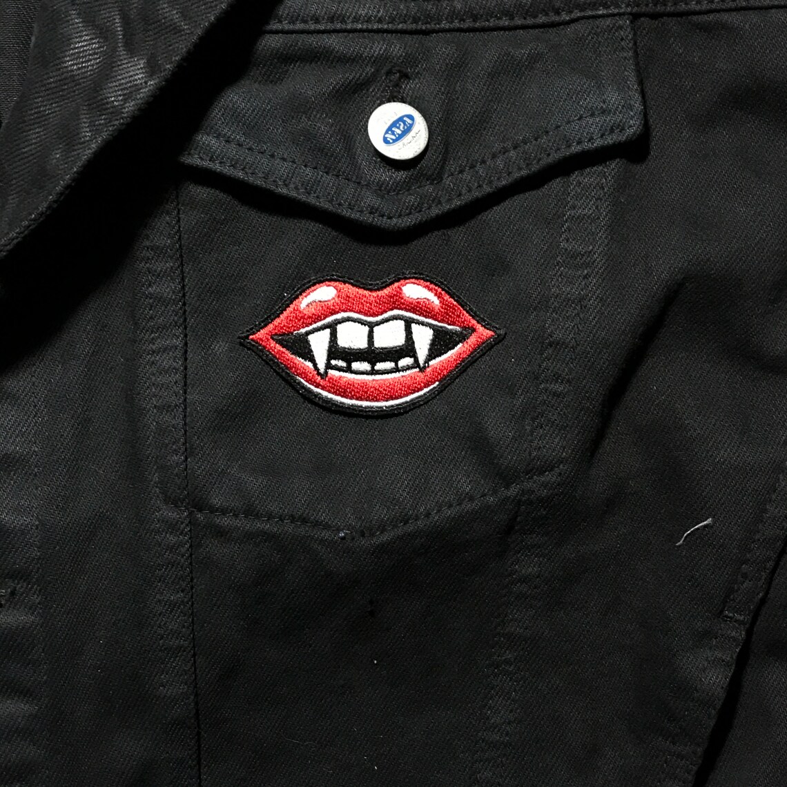 Vampire Kiss Embroidered Patch Glow in the Dark | Etsy