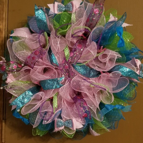 Curly Mesh Wreath - Etsy