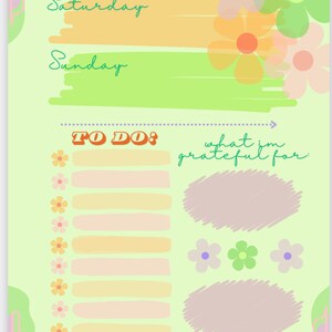 Flower Power Weekly Digital Planner - Etsy