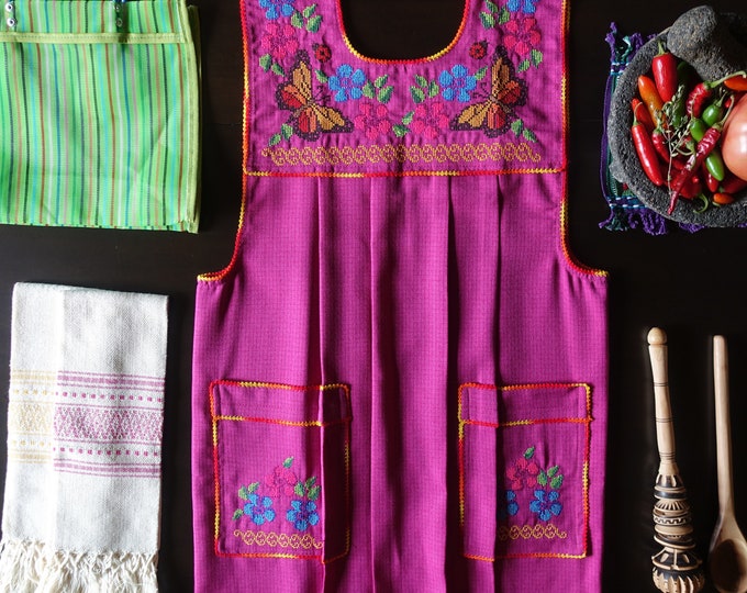 Mandil Mexicano Traditional Mexican Kitchen Apron Cooking Cleaning ...