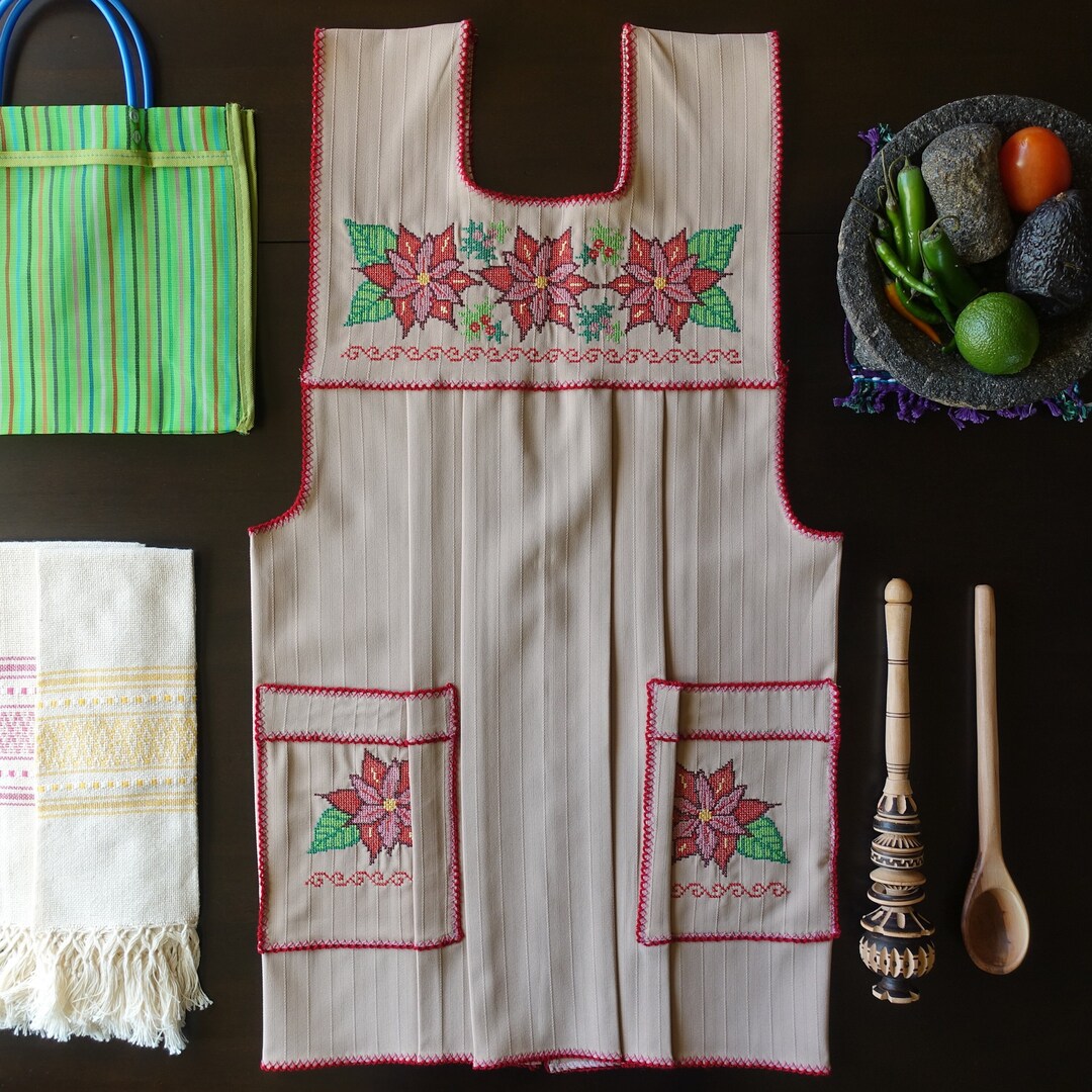 Mandil Mexicano Traditional Mexican Kitchen Apron Cooking Cleaning ...