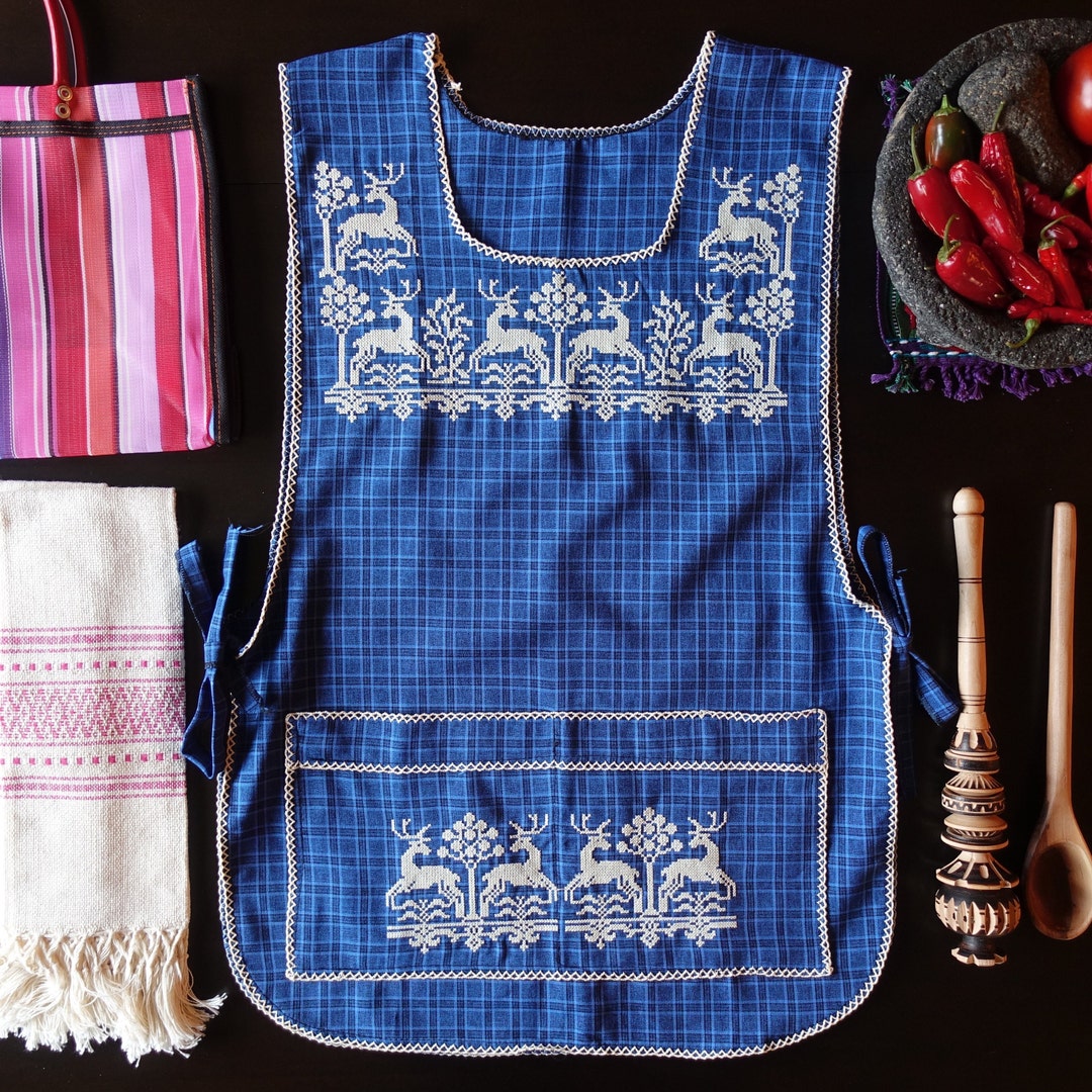 Mandil Mexicano Traditional Mexican Kitchen Apron Cooking Cleaning ...