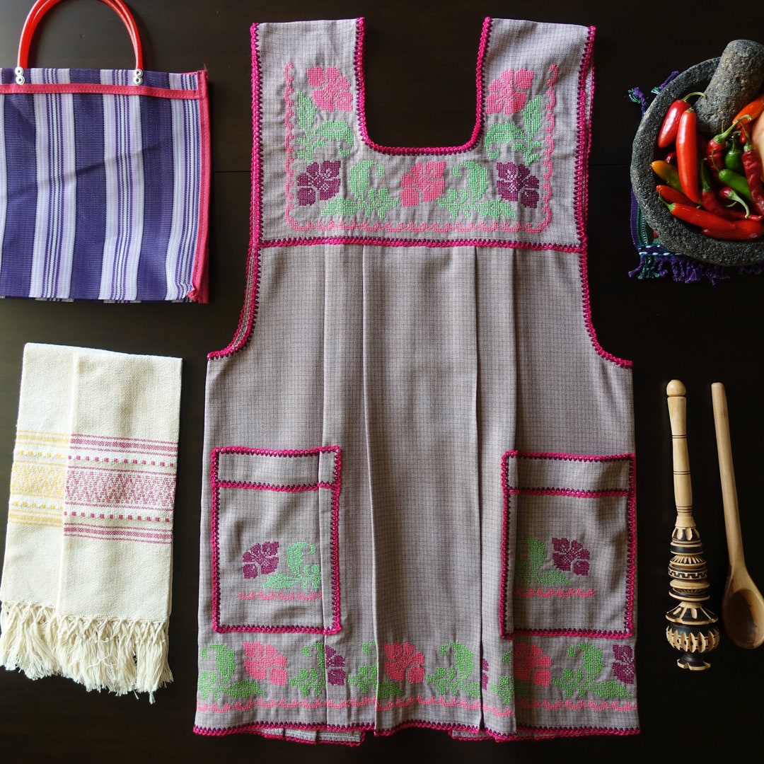 Mandil Mexicano Traditional Mexican Kitchen Apron Cooking Cleaning ...