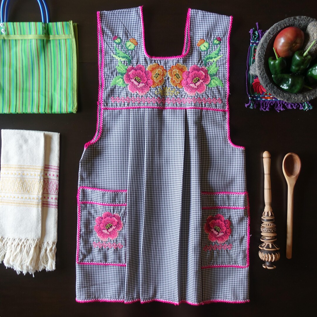 Mandil Mexicano Traditional Mexican Kitchen Apron Cooking Cleaning ...