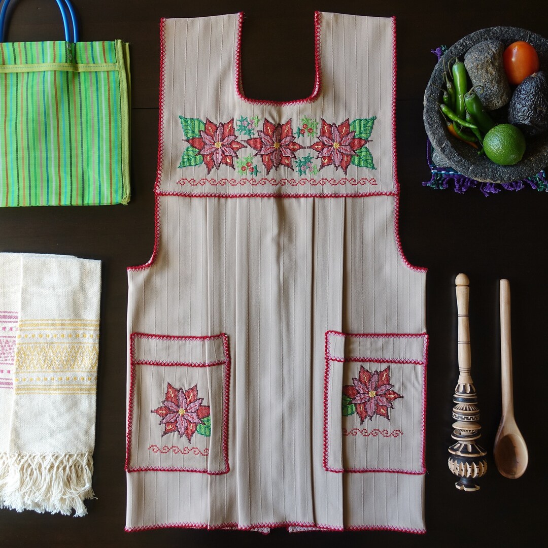 Mandil Mexicano Traditional Mexican Kitchen Apron Cooking Cleaning ...