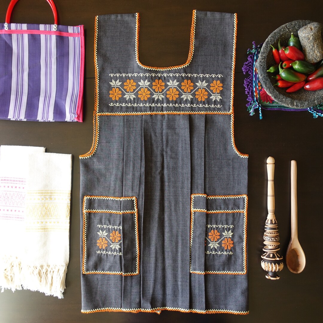 Mandil Mexicano Traditional Mexican Kitchen Apron Cooking Cleaning ...