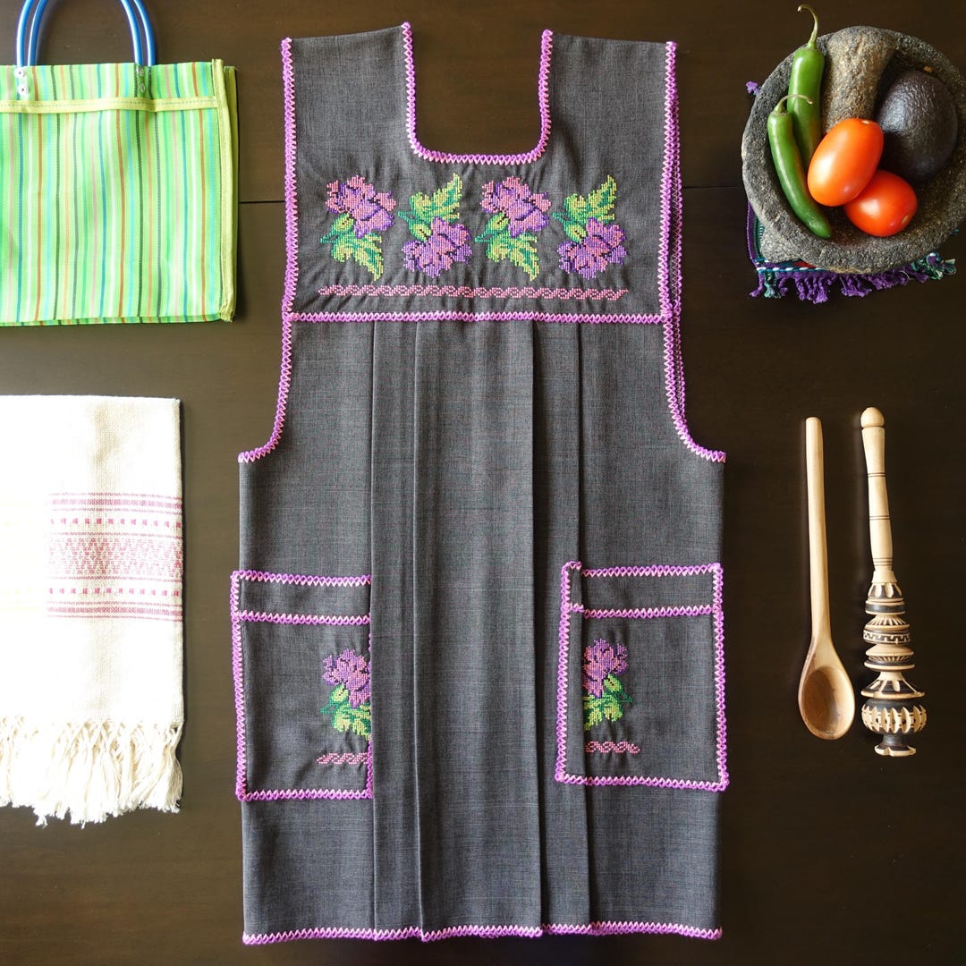 Mandil Mexicano Traditional Mexican Kitchen Apron Cooking Cleaning ...