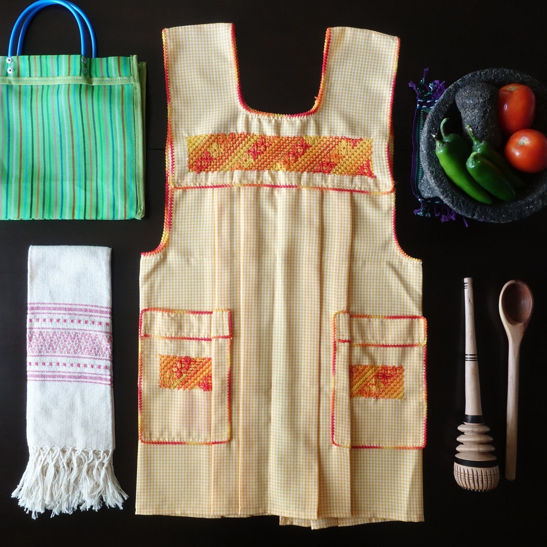 Mandil Mexicano Traditional Mexican Kitchen Apron Cooking Cleaning ...