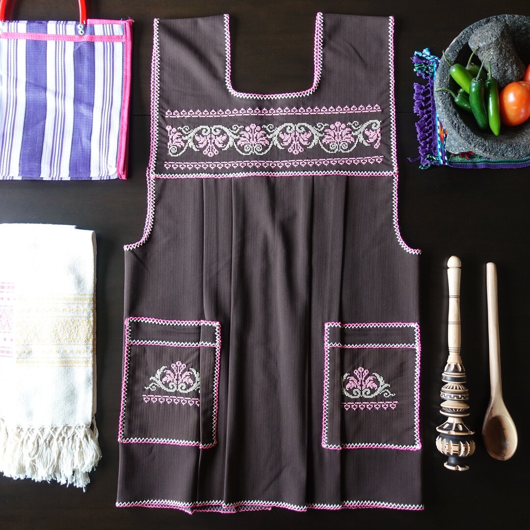Mandil Mexicano Traditional Mexican Kitchen Apron Cooking Cleaning ...