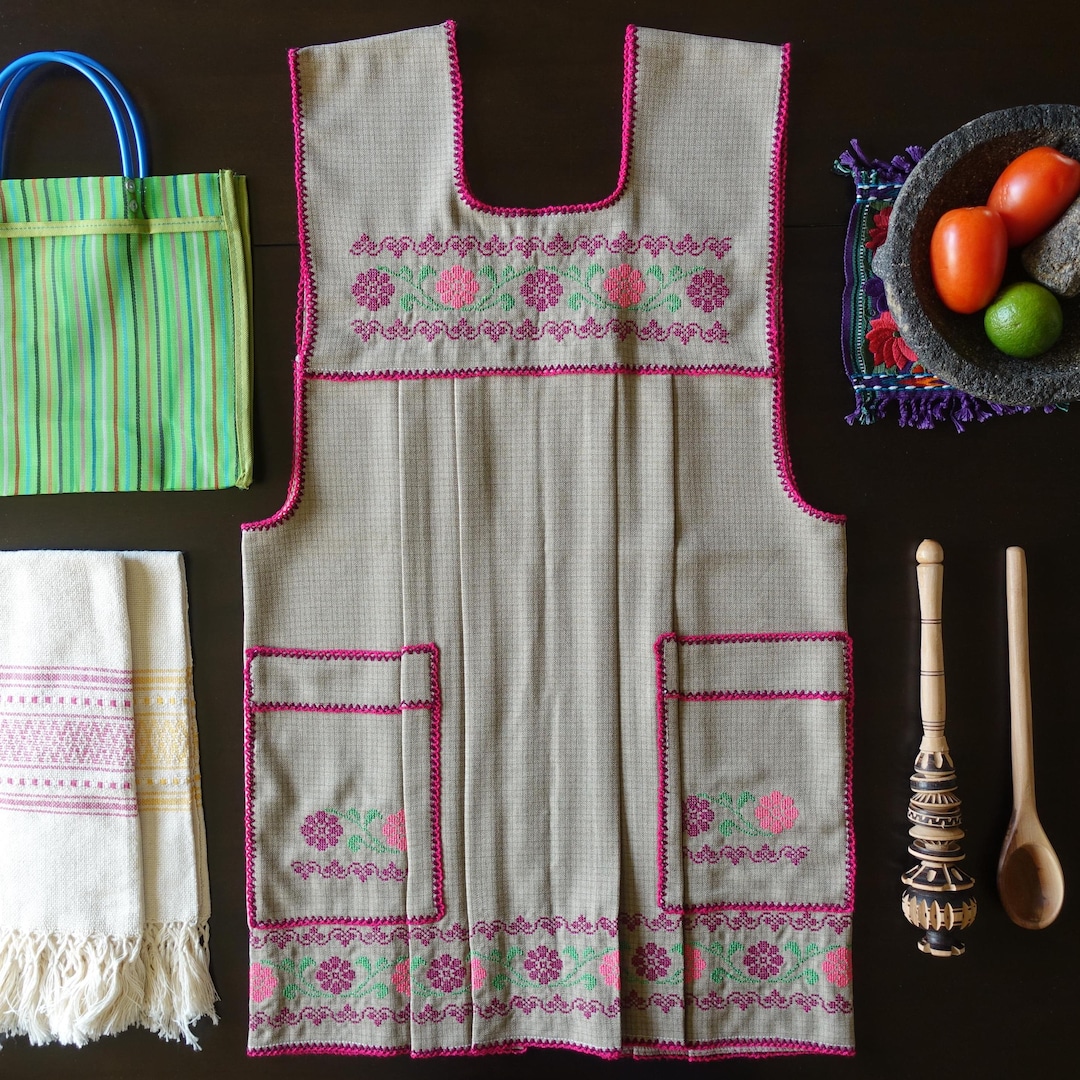 Mandil Mexicano Traditional Mexican Kitchen Apron Cooking Cleaning ...