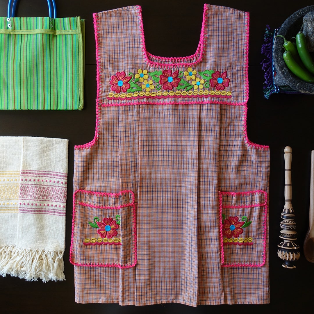 Mandil Mexicano Traditional Mexican Kitchen Apron Cooking Cleaning ...