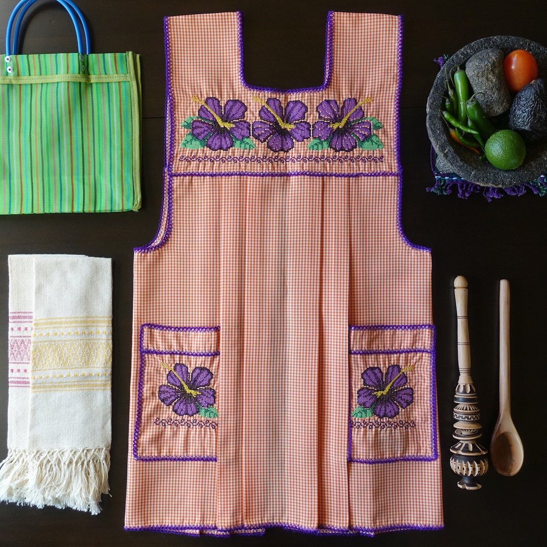 Mandil Mexicano Traditional Mexican Kitchen Apron Cooking Cleaning ...