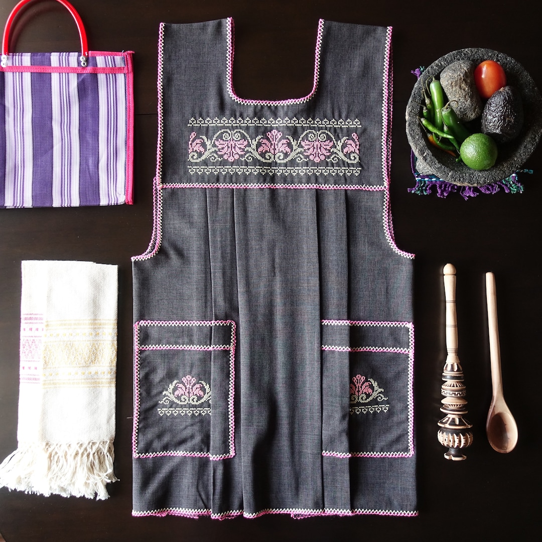 Mandil Mexicano Traditional Mexican Kitchen Apron Cooking Cleaning ...