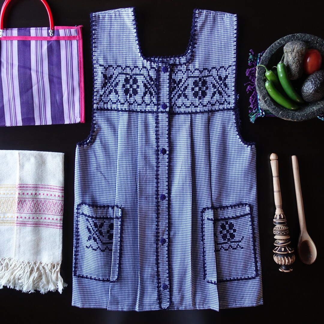 Mandil Mexicano Traditional Mexican Kitchen Apron Cooking Cleaning ...