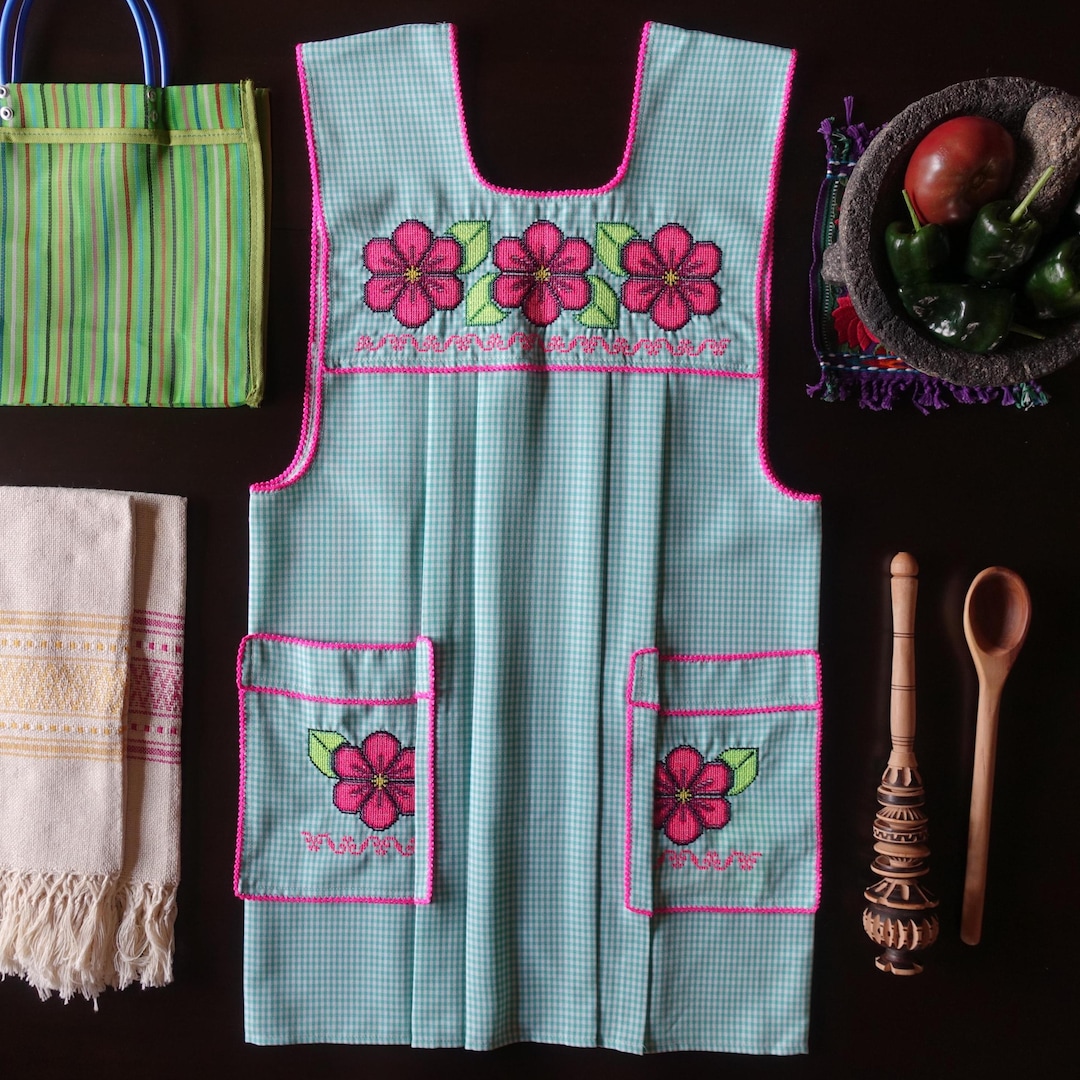Mandil Mexicano Traditional Mexican Kitchen Apron Cooking Cleaning ...