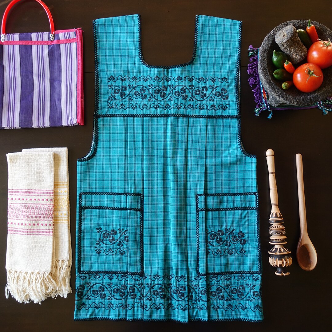 Mandil Mexicano Traditional Mexican Kitchen Apron Cooking Cleaning ...