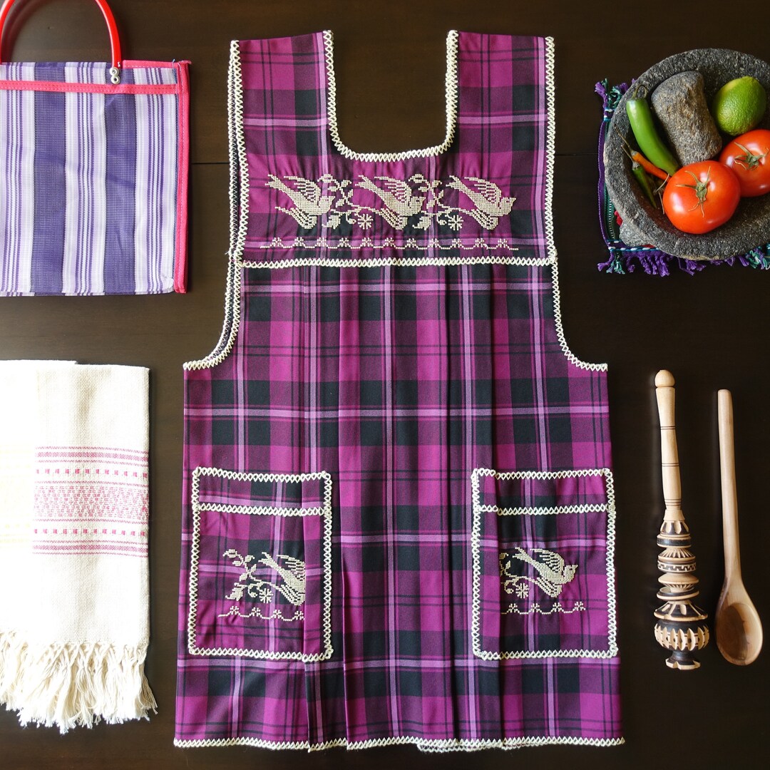 Mandil Mexicano Traditional Mexican Kitchen Apron Cooking Cleaning ...