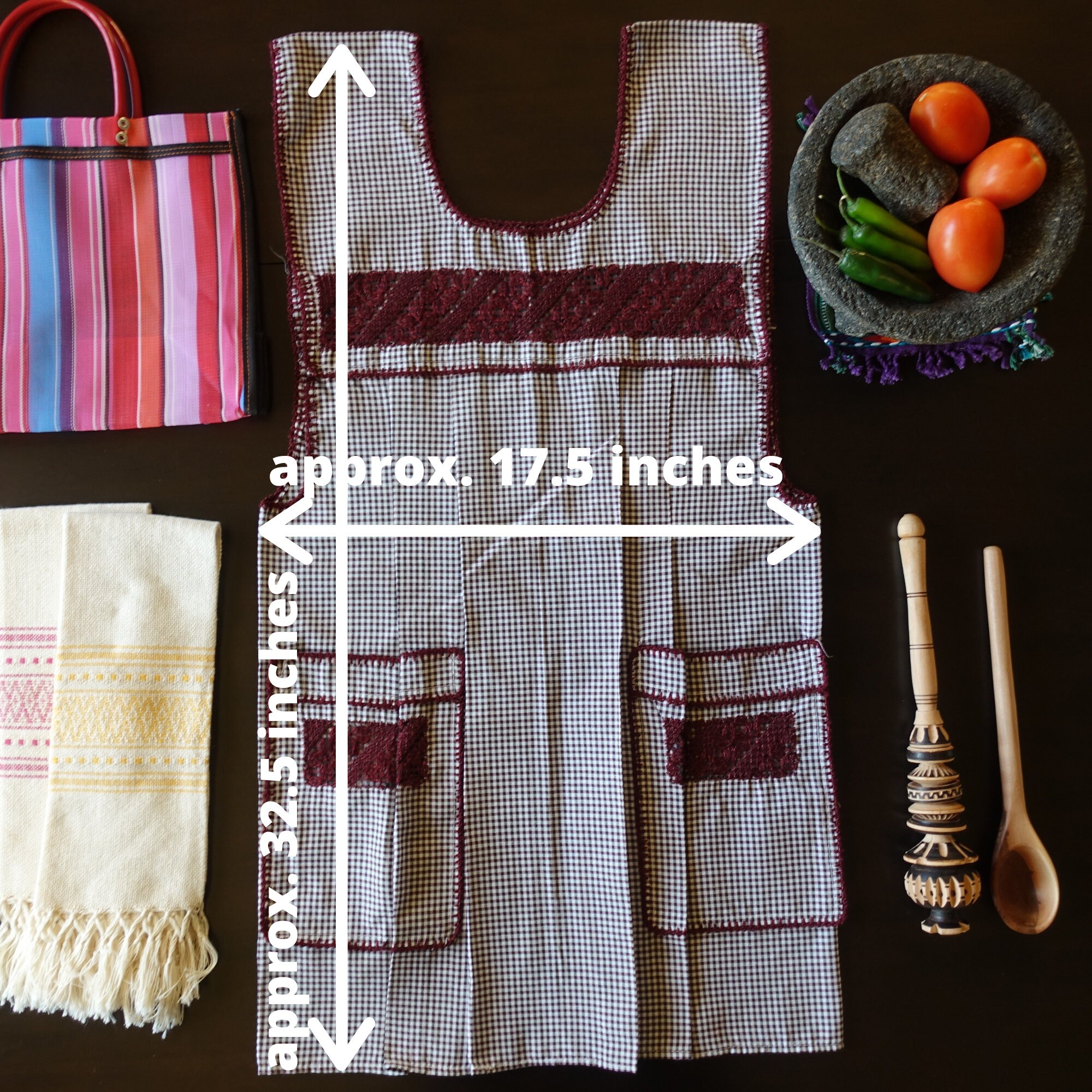 Mandil Mexicano Traditional Mexican Kitchen Apron Cooking Cleaning ...