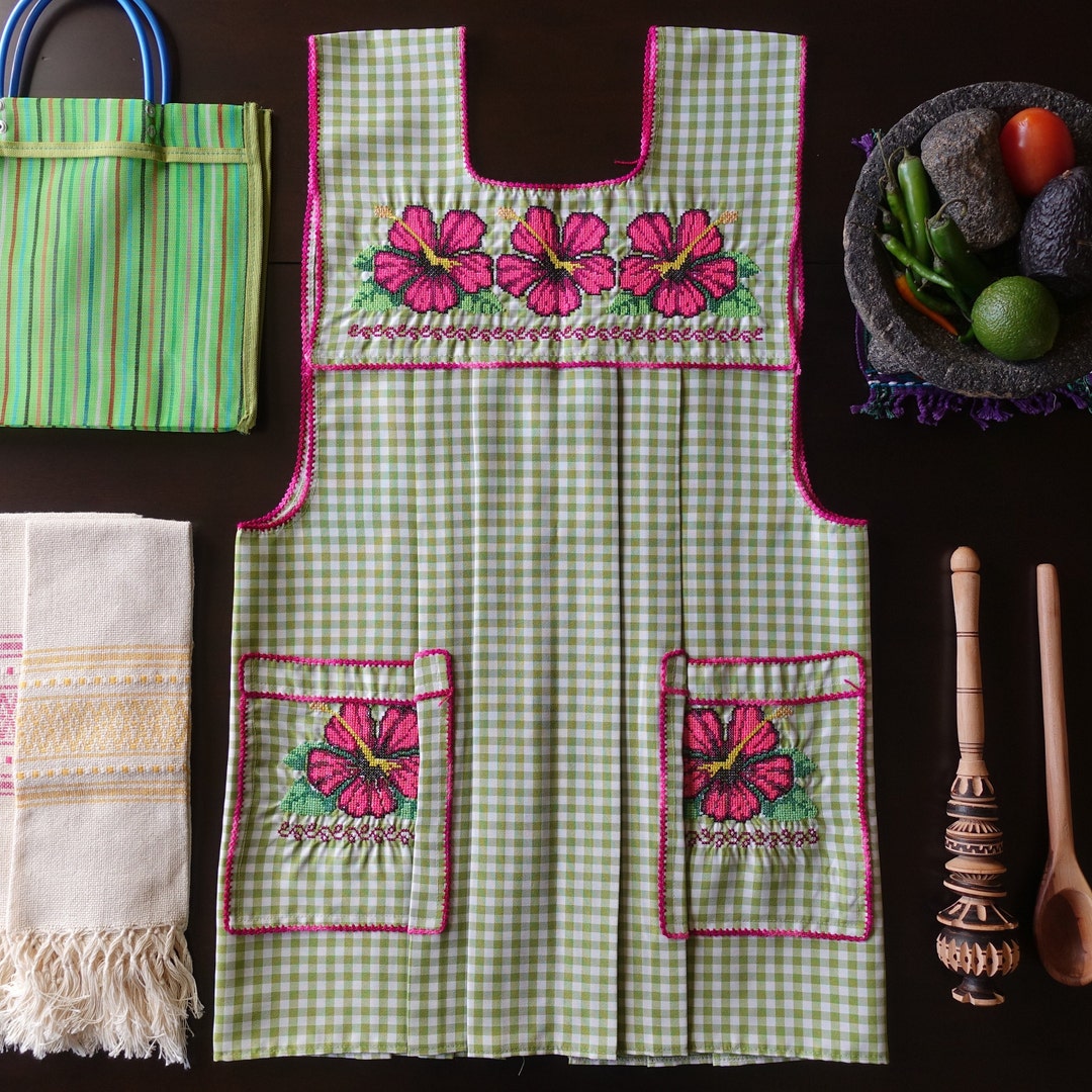 Mandil Mexicano Traditional Mexican Kitchen Apron Cooking Cleaning ...