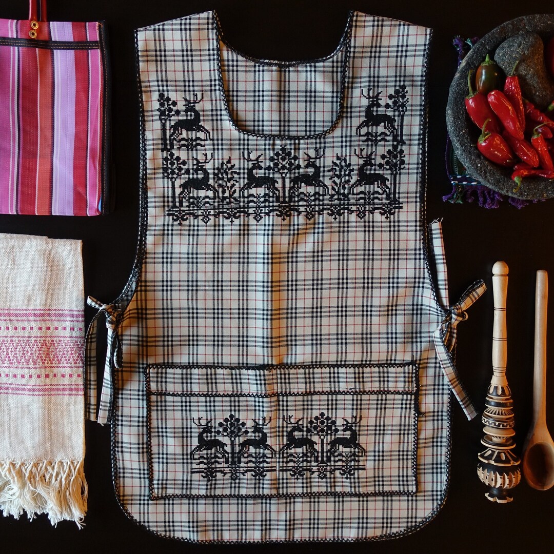 Mandil Mexicano Traditional Mexican Kitchen Apron Cooking Cleaning ...