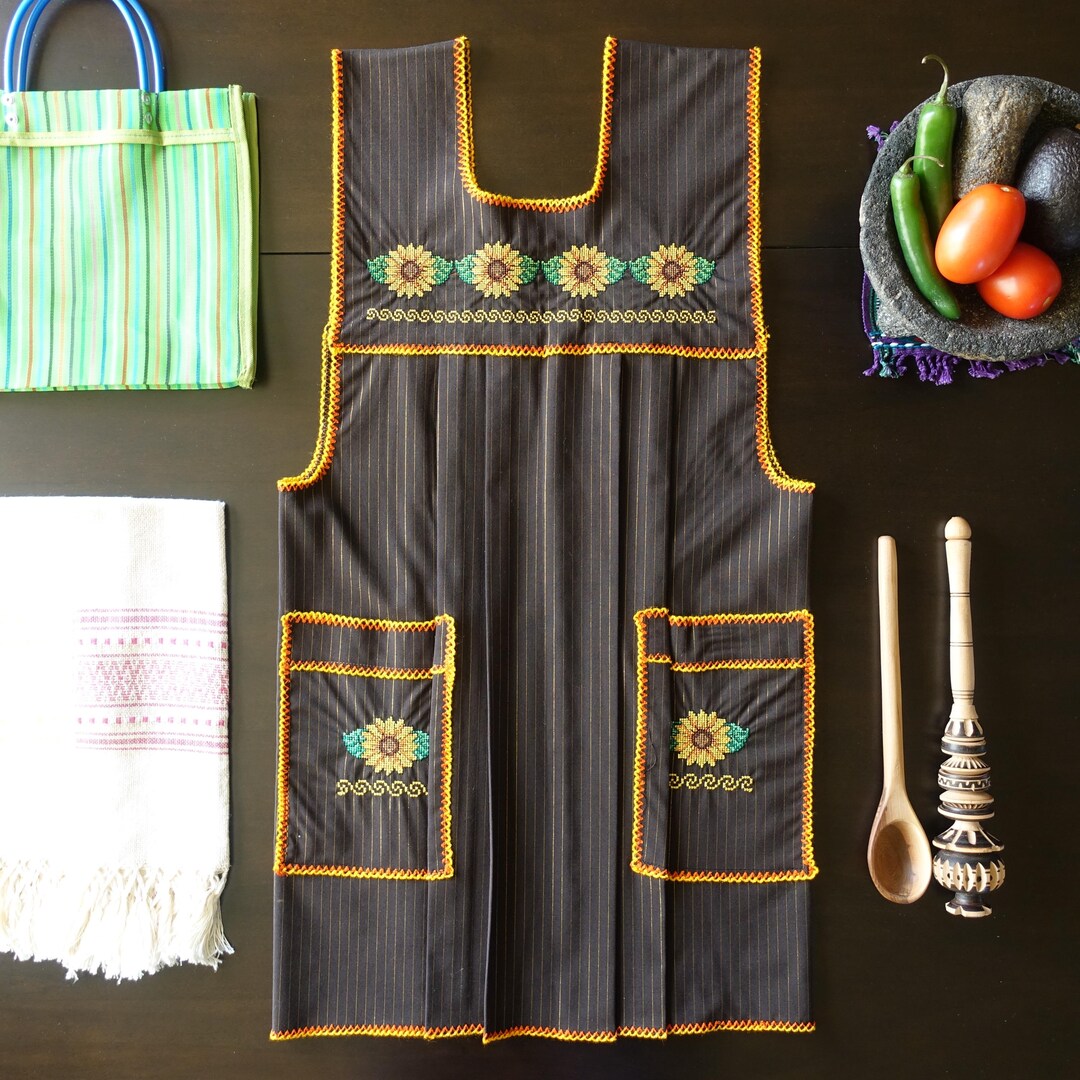 Mandil Mexicano Traditional Mexican Kitchen Apron Cooking Cleaning ...