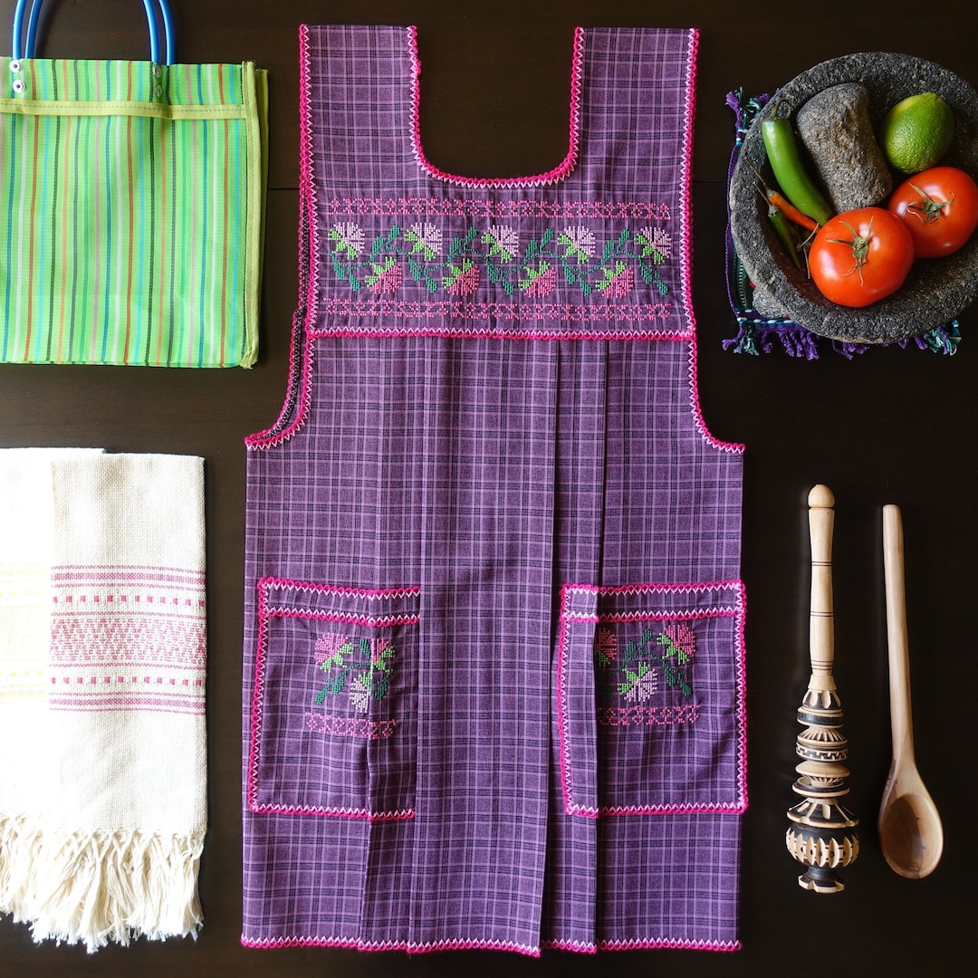 Mandil Mexicano Traditional Mexican Kitchen Apron Cooking Cleaning ...
