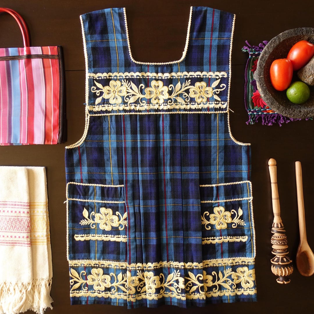 Mandil Mexicano Traditional Mexican Kitchen Apron Cooking Cleaning ...