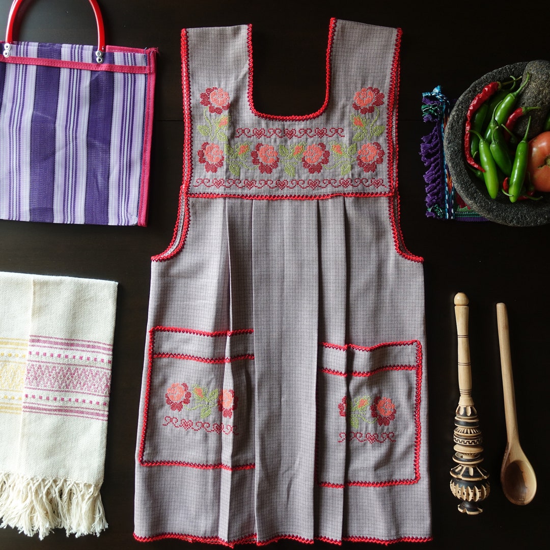 Mandil Mexicano Traditional Mexican Kitchen Apron Cooking Cleaning ...