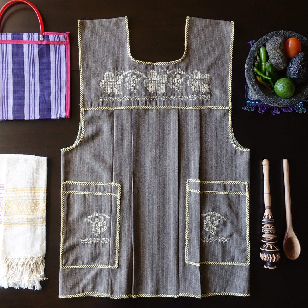 Mandil Mexicano Traditional Mexican Kitchen Apron Cooking Cleaning ...