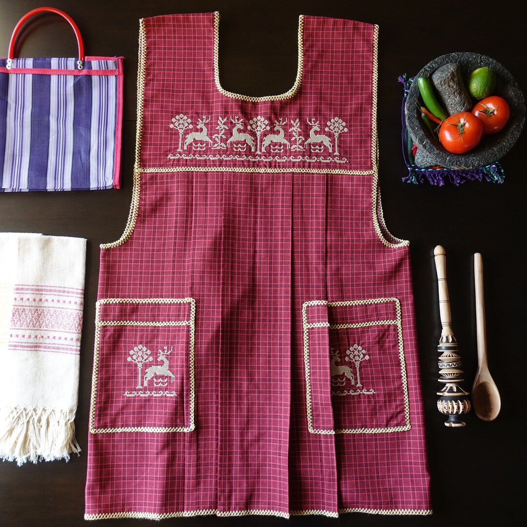 Mandil Mexicano Traditional Mexican Kitchen Apron Cooking Cleaning ...