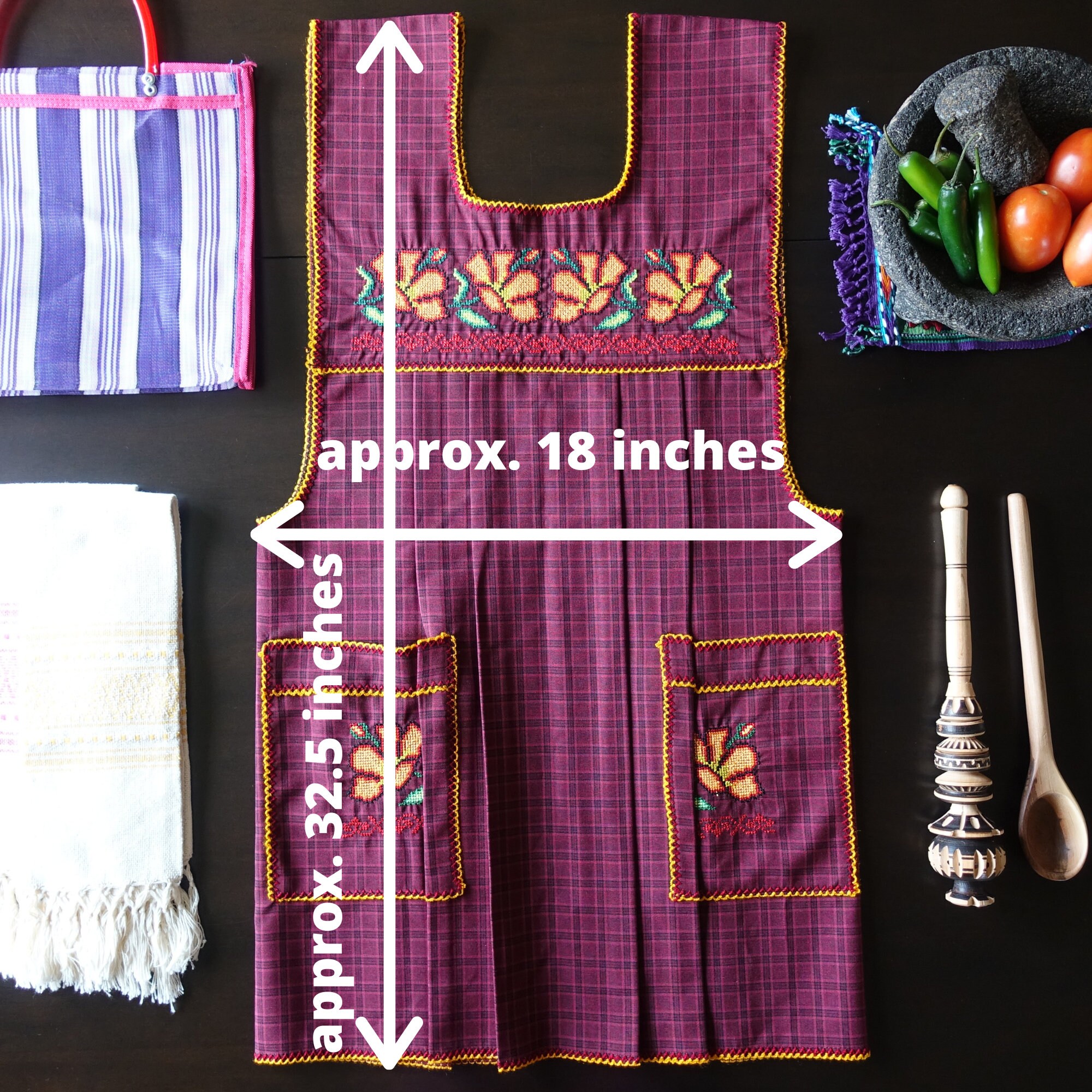 Mandil Mexicano Traditional Mexican Kitchen Apron Cooking - Etsy