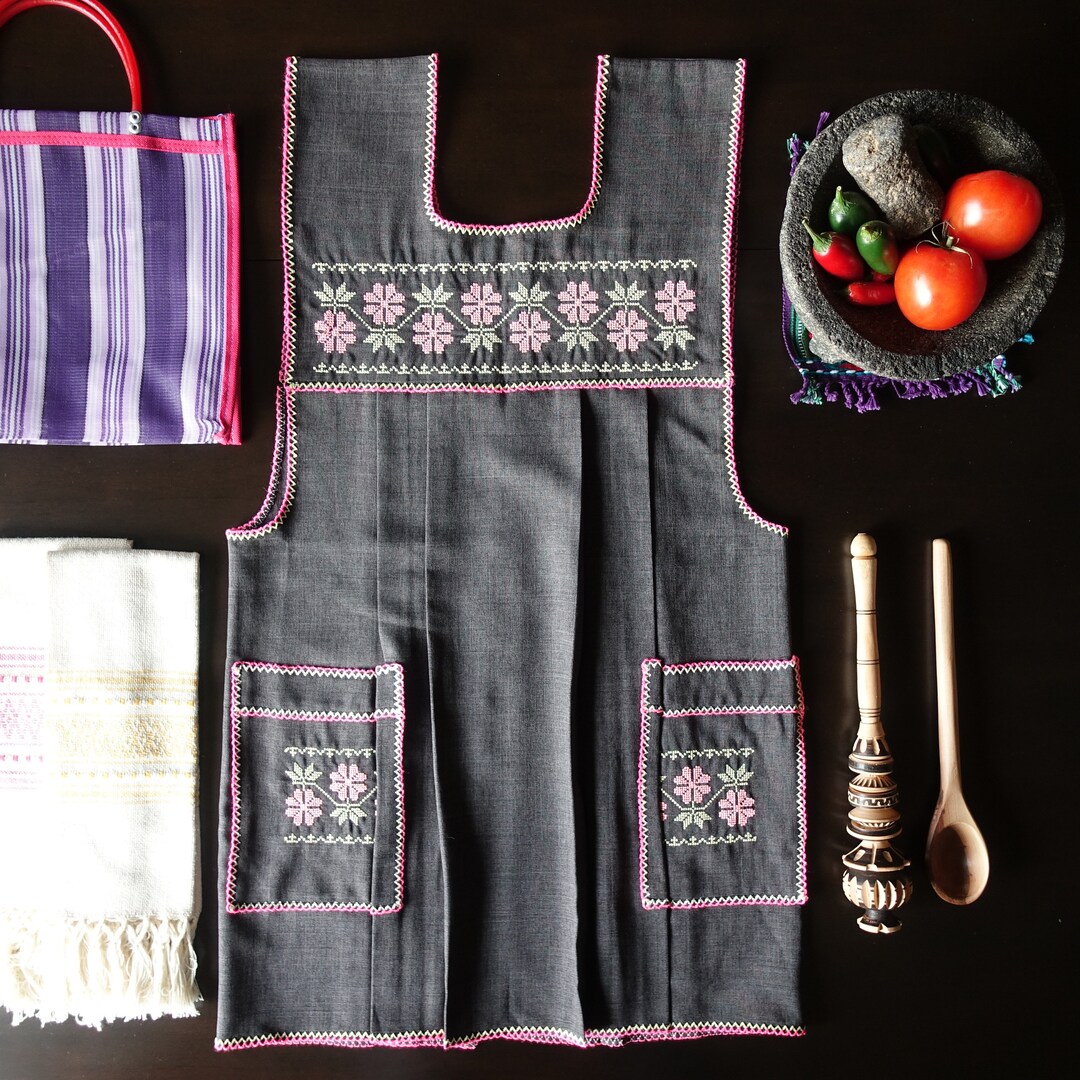 Mandil Mexicano Traditional Mexican Kitchen Apron Cooking Cleaning ...