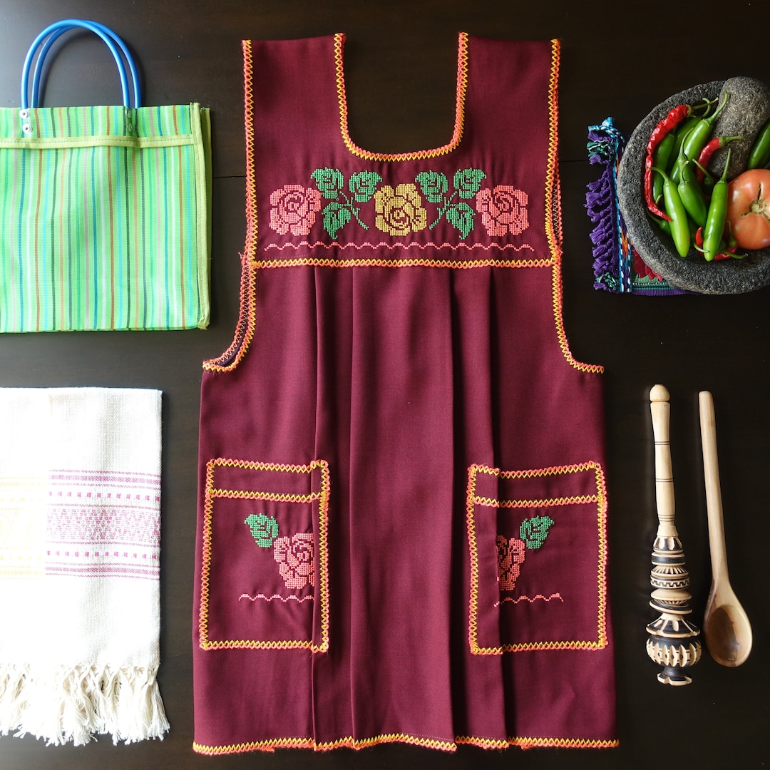 Mandil Mexicano Traditional Mexican Kitchen Apron Cooking Cleaning ...