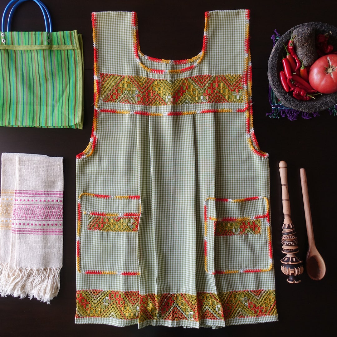 Mandil Mexicano Traditional Mexican Kitchen Apron Cooking Cleaning ...
